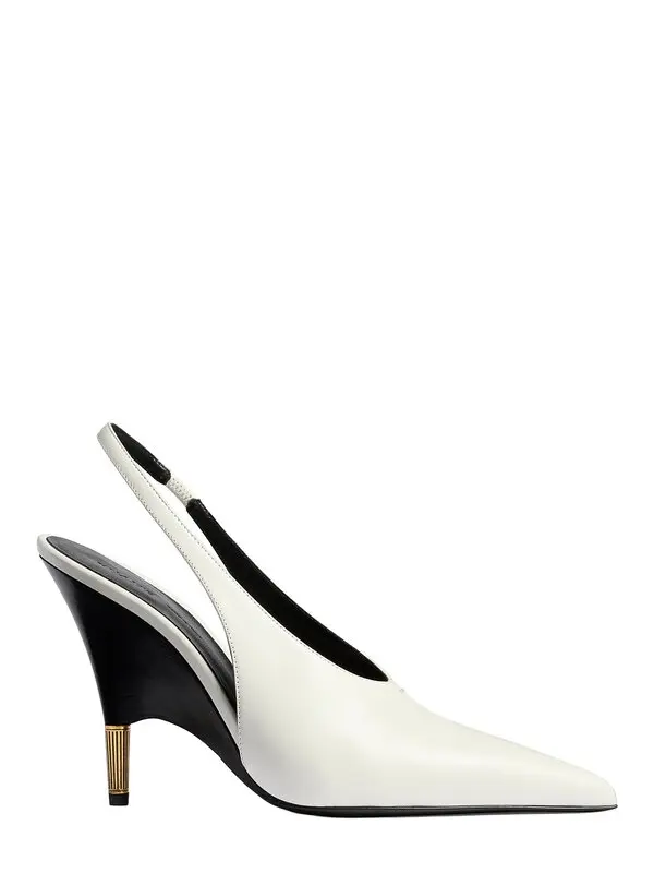 Khaite Bella Pointed Toe Slingback Heel - Chalk