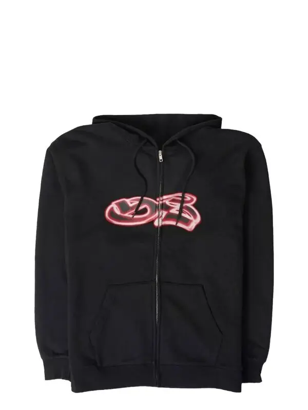 YARDSALE Graphic-print Zip-up Hoodie - Black