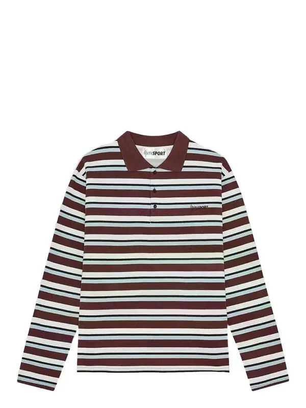 OPÉRASPORT Striped Long-sleeve Polo Shirt - Brown