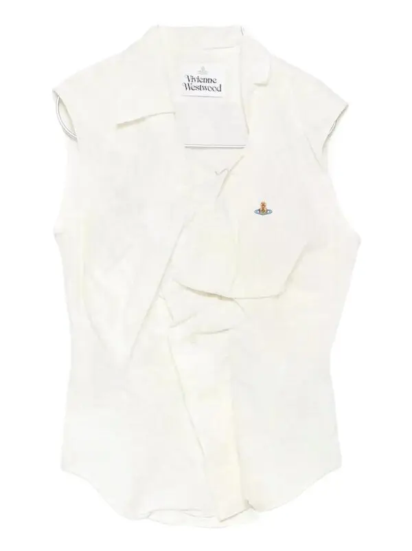 VIVIENNE WESTWOOD Sleeveless Orb Logo Shirt - Neutrals