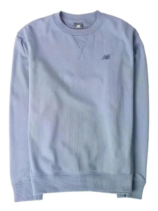 NEW BALANCE Logo Embroidery Crew-neck Sweater - Blue