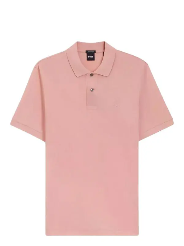 BOSS Pallas Polo Shirt In Cotton Piqué With Embroidered Logo - Pink
