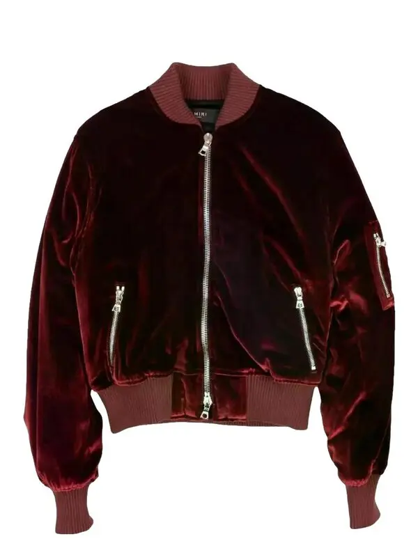 Amiri Velvet Bomber Jacket - Red