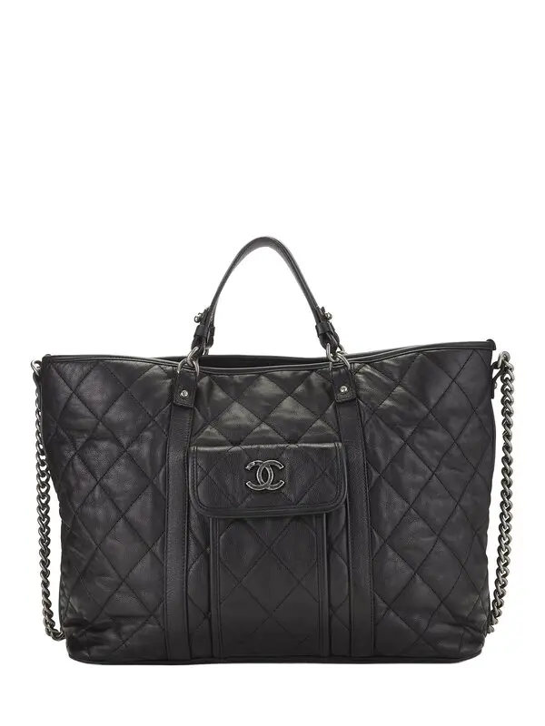 Chanel Calfskin Riviera Shopping Tote - Black