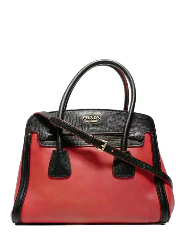 Prada 2000s Logo-detail Top-handle Tote Bag - Red