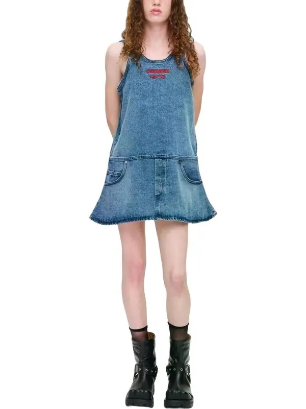 CHARLES JEFFREY Sleeveless Denim Dress - Blue