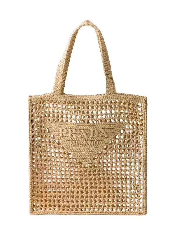 Prada Crochet Tote Bag - Neutrals