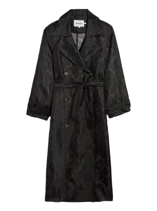 Apparis Lana Belted Trench Coat - Black
