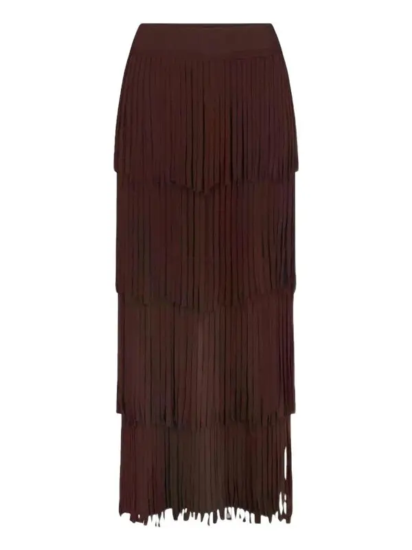 SIMONMILLER Za Za Fringe Midi Skirt - Brown
