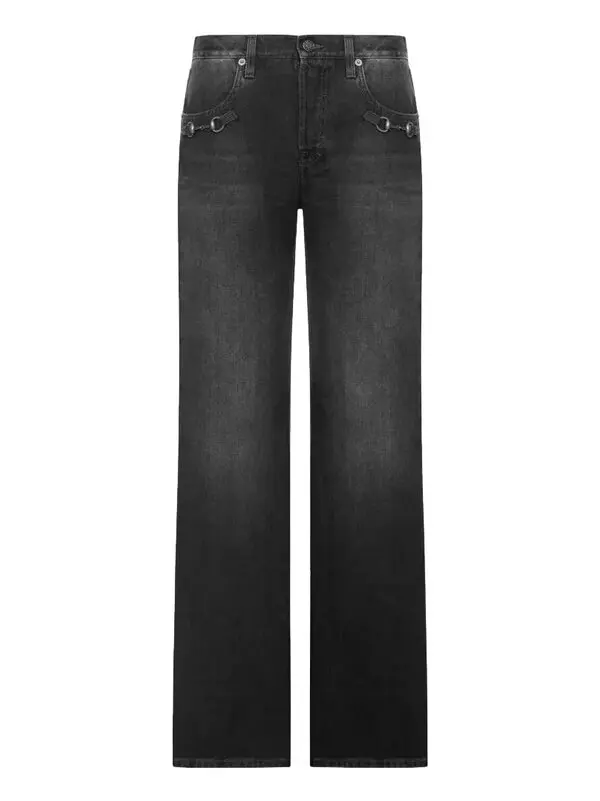 Gucci Horsebit Cotton Jeans - Grey