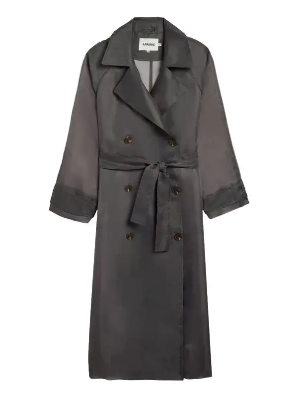 Apparis Lana Belted Trench Coat - Grey