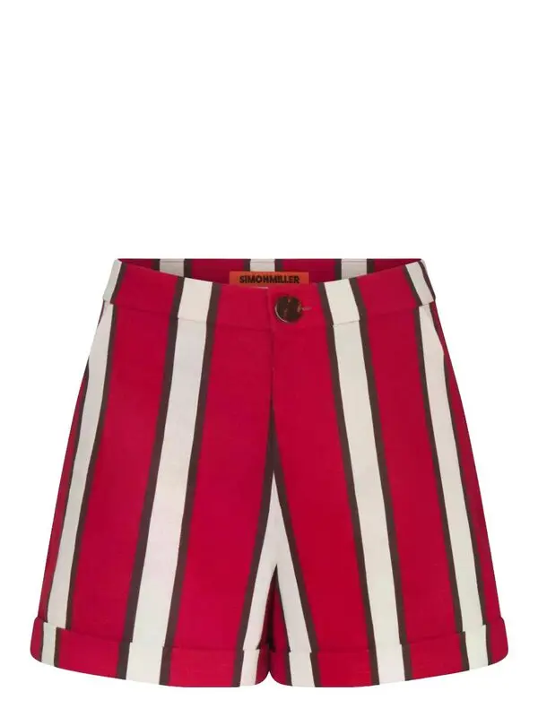 SIMONMILLER Striped Cuffed Shorts - Red