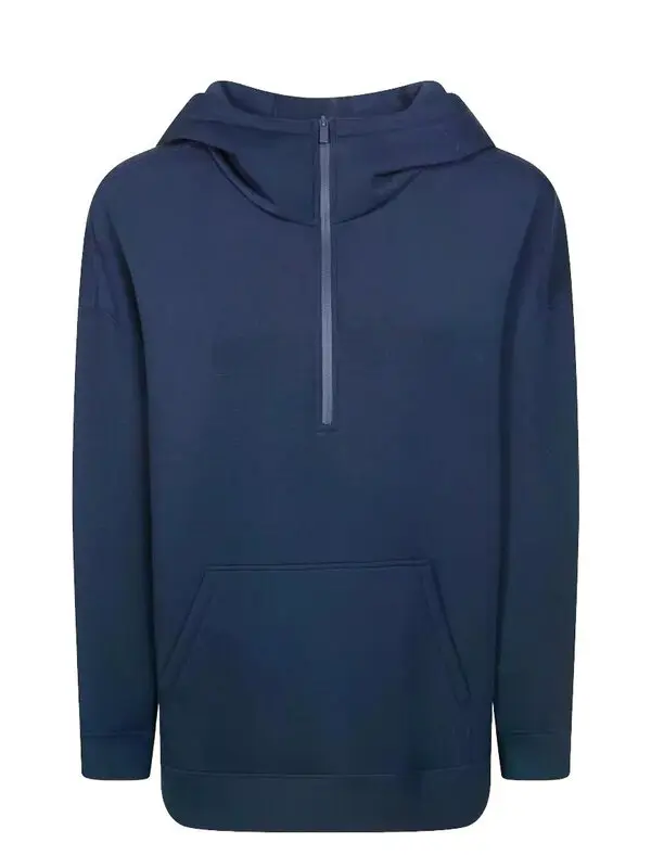 Max Mara Hooded Half-zip Sweatshirt - Blue