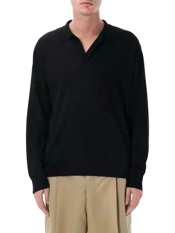 ROBERTO COLLINA Polo Collar Sweater - Black