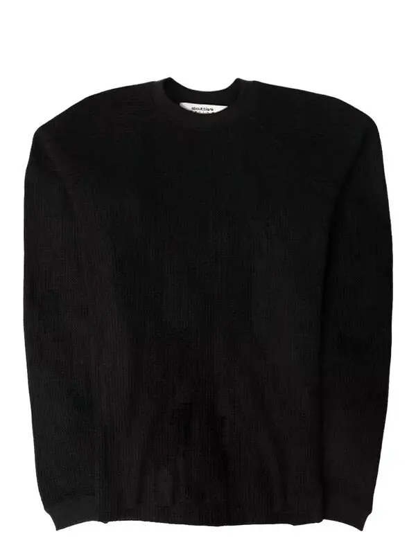 ABOUT:BLANK Raglan Sleeve Waffle T-shirt - Black