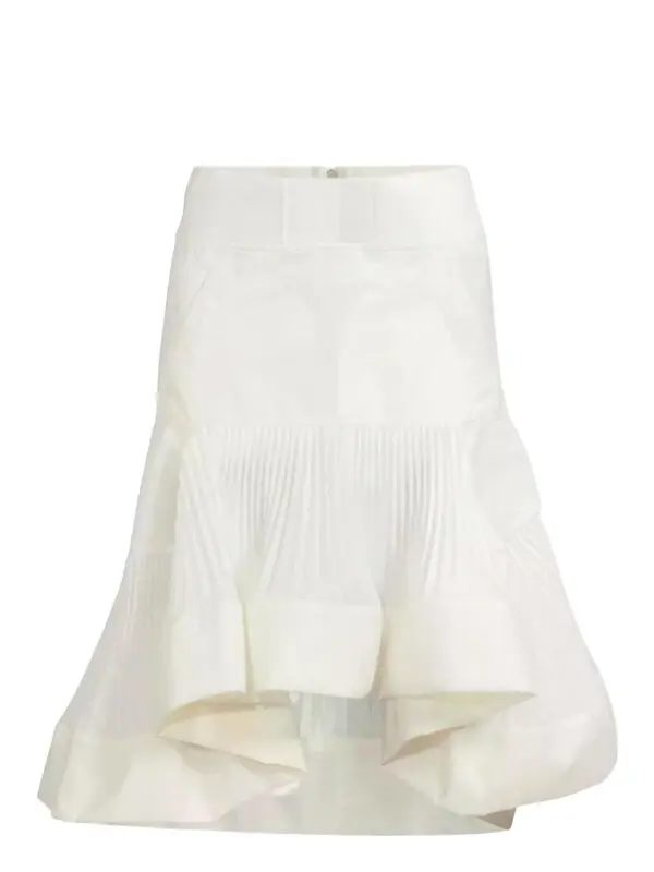 Sacai Ruffled Pleated A-line Skirt - White
