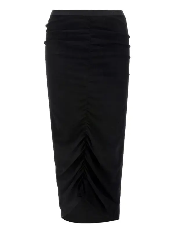 Valentino Garavani Draped Asymmetrical Midi Skirt - Black