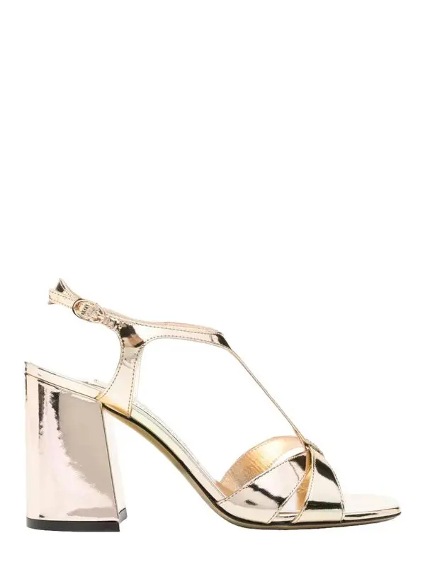 JIMMY CHOO Kesia T-strap Leather Sandals - Gold