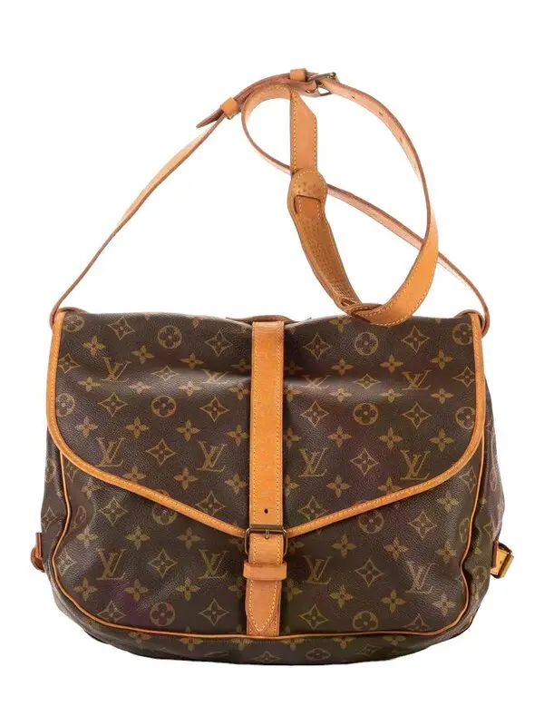 LOUIS VUITTON 35 Saumur Monogram Cross Body Bag - Brown
