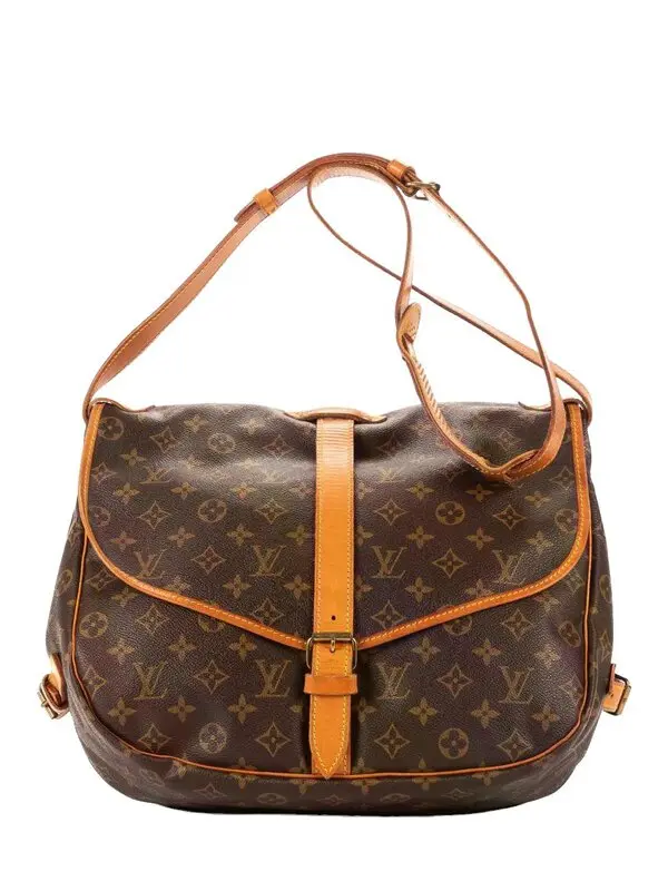 LOUIS VUITTON 35 Saumur Monogram Crossbody Bag - Brown