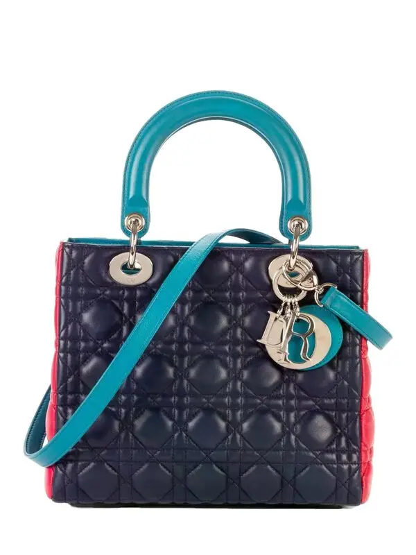 Dior Lady Quilted Tote Bag - Blue
