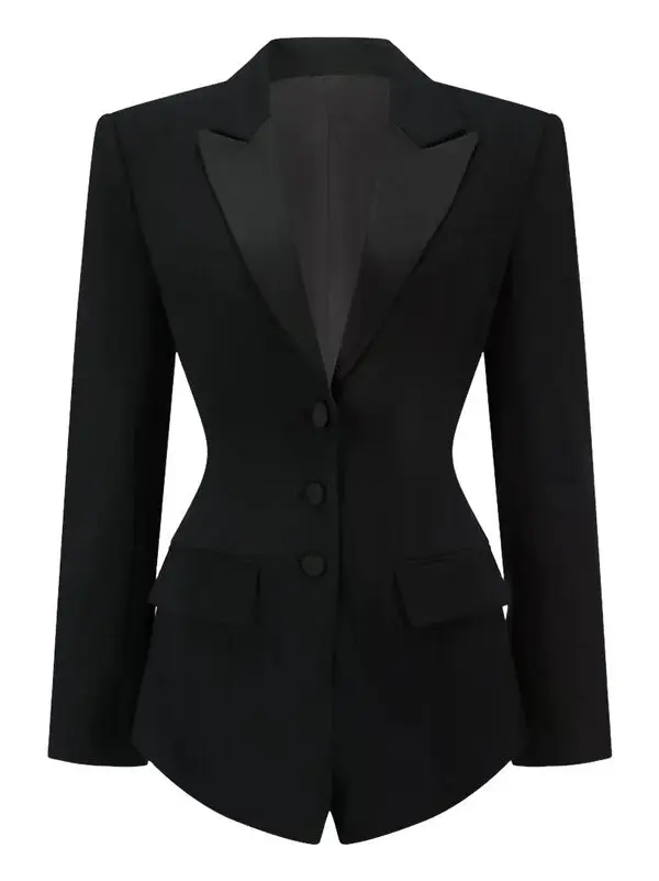 OUDE WAAG Button Notched Blazer - Black