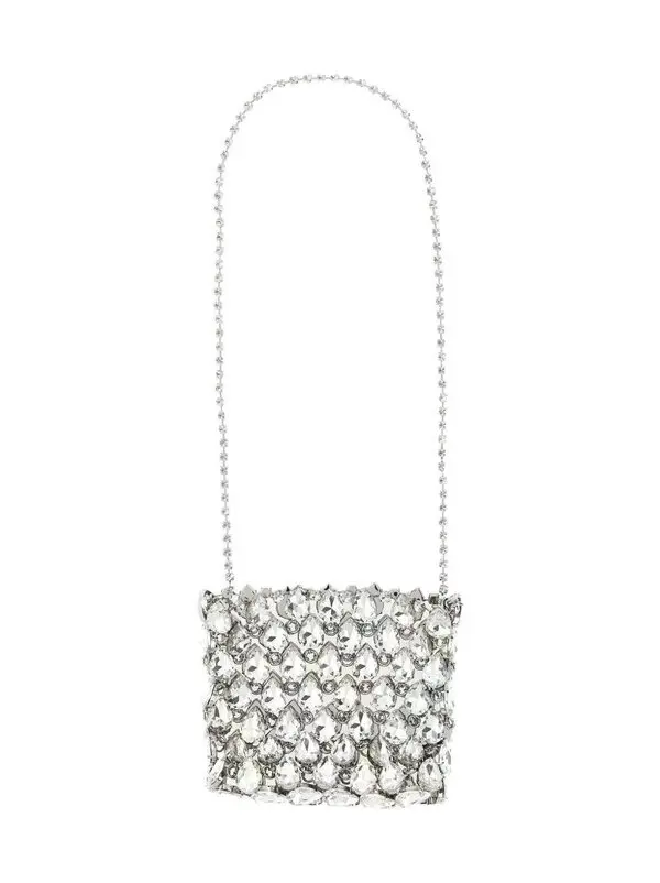 SELF-PORTRAIT Mini Crystal Clutch - Silver