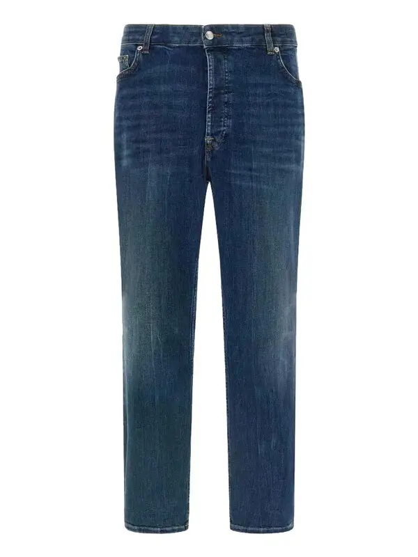 DEPARTMENT 5 Drake Contrast-stitching Cropped Jeans - Blue