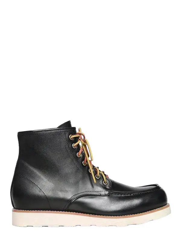 GIULIANO GALIANO Shark Lace-up Round-toe Boots - Black