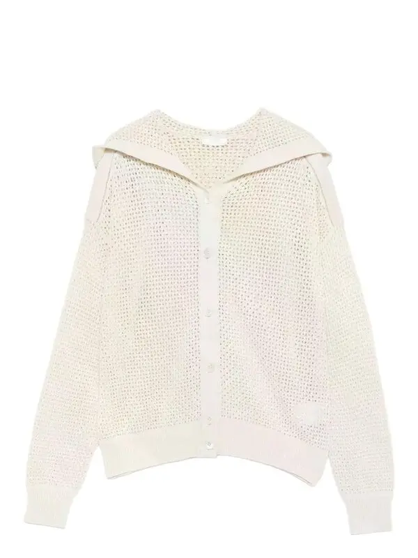 Peserico Open-knit Hooded Cardigan - Neutrals