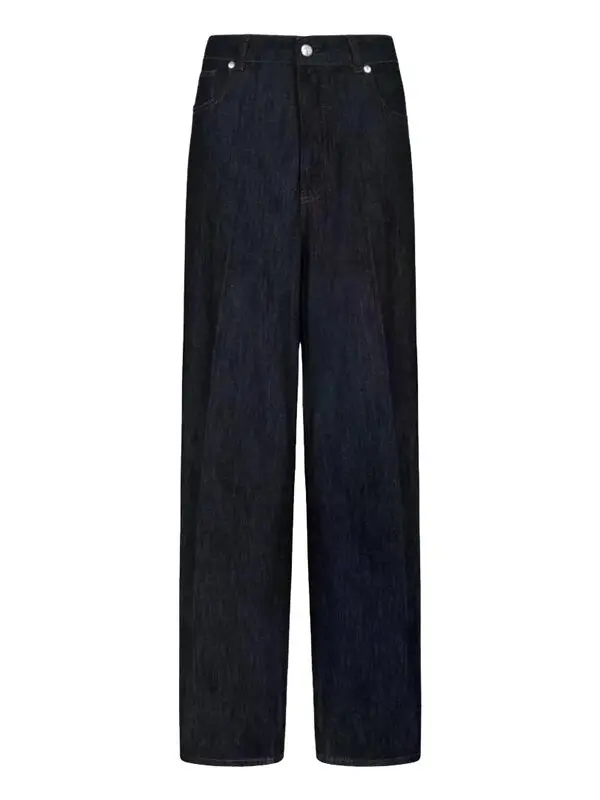 NINE:INTHE:MORNING Five-pocket Wide Leg Jeans - Blue