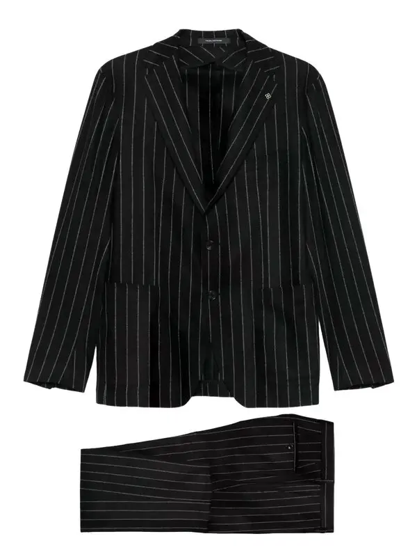 Tagliatore Pinstripe Suit - Black