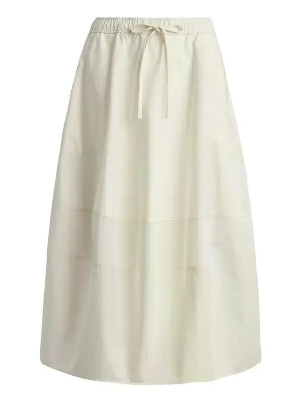 Polo Ralph Lauren Midi Skirt With Elasticated Waistband - White