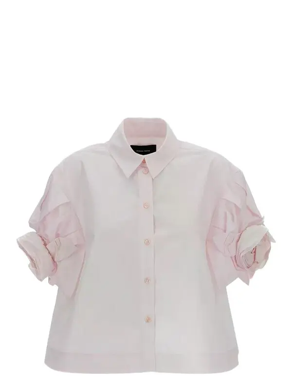 Simone Rocha Ruffled-hem Shirt - Pink