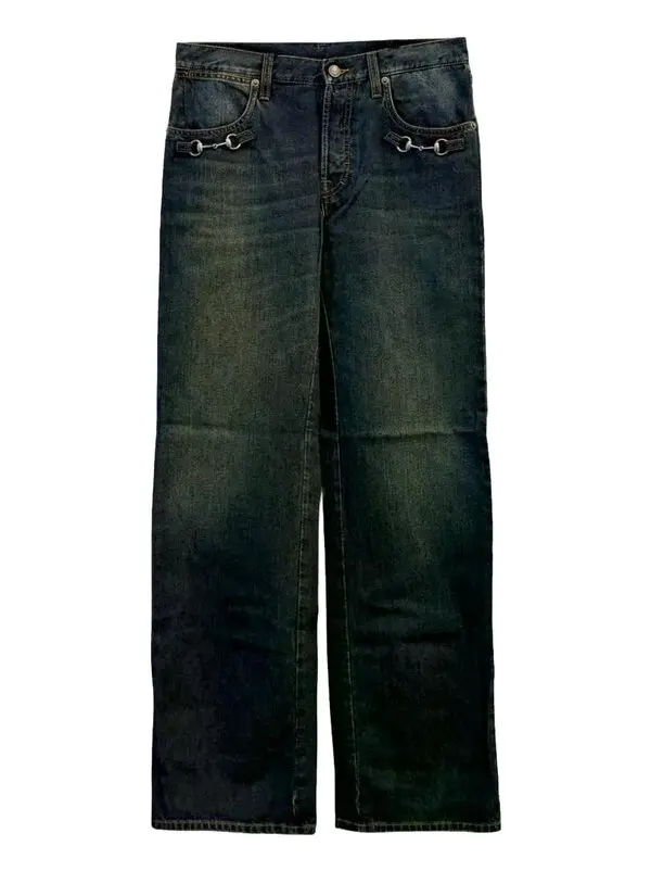Gucci Horsebit Detail Jeans - Blue