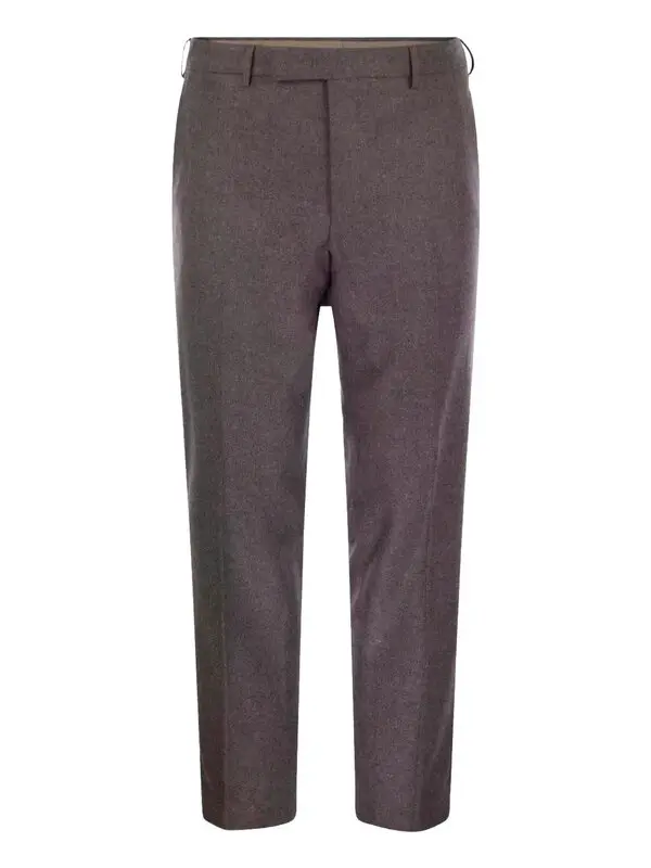 PT TORINO Ironed Crease Flannel Trousers - Grey