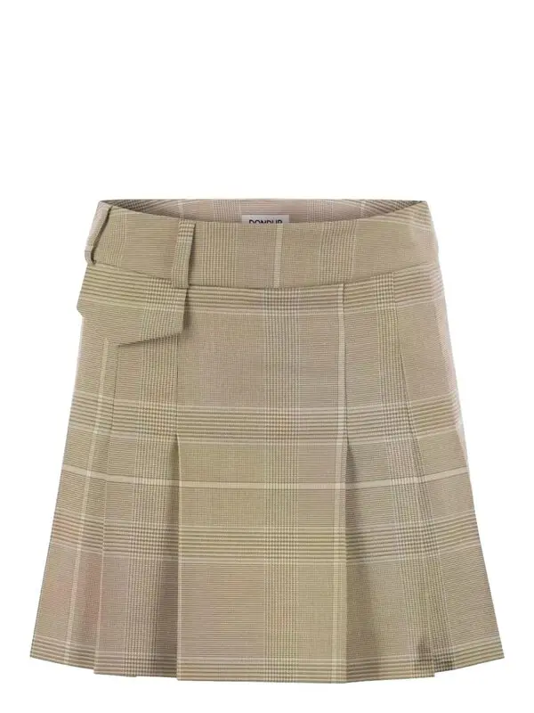 DONDUP Pleated Prince Of Wales Mini Skirt - Neutrals