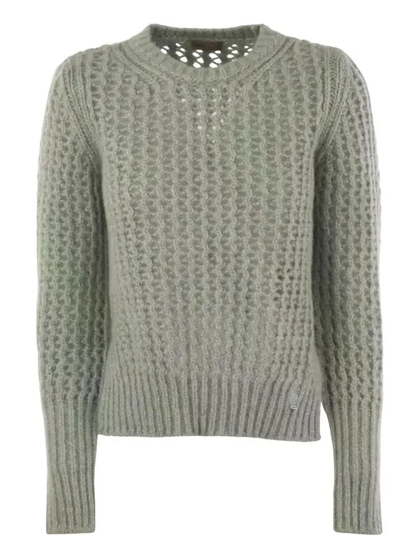 Herno Open-knit Crew-neck Sweater - Green