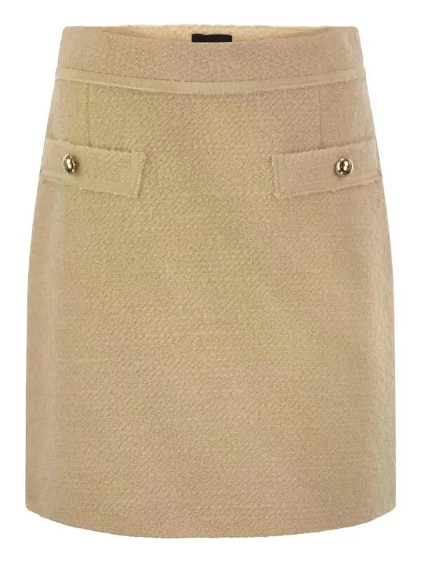 FAY Bouclé Mini Skirt - Neutrals