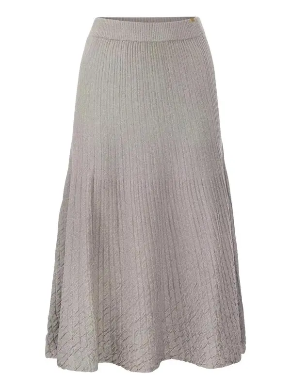 Elisabetta Franchi Ribbed Midi Skirt - Grey