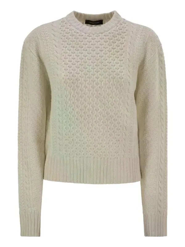 Fabiana Filippi Crew-neck Fisherman Knit Sweater - Neutrals
