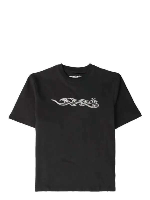 YARDSALE Flame-graphic T-shirt - Black