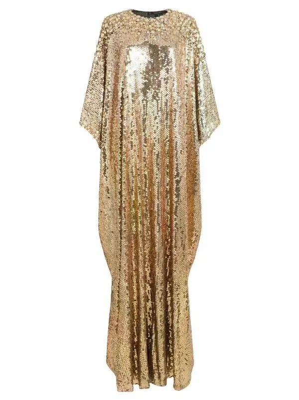 Jenny Packham Fontaine Sequin-embellished Maxi Dress - Gold