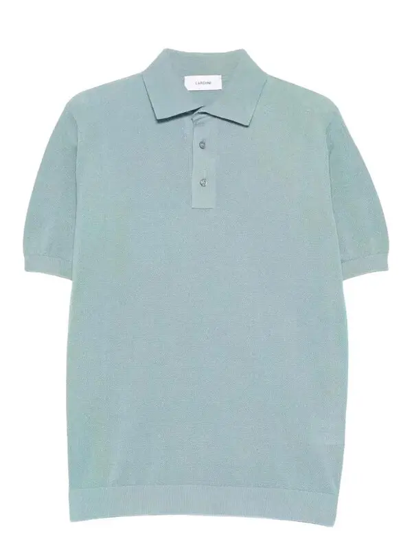 LARDINI Buttoned Knitted Polo Shirt - Blue