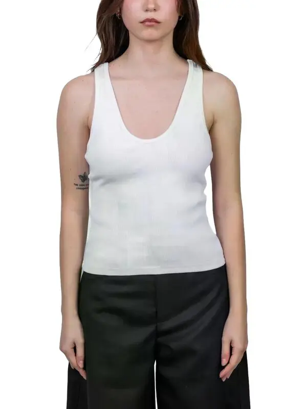 Séfr Ribbed Scoop Neck Tank Top - White