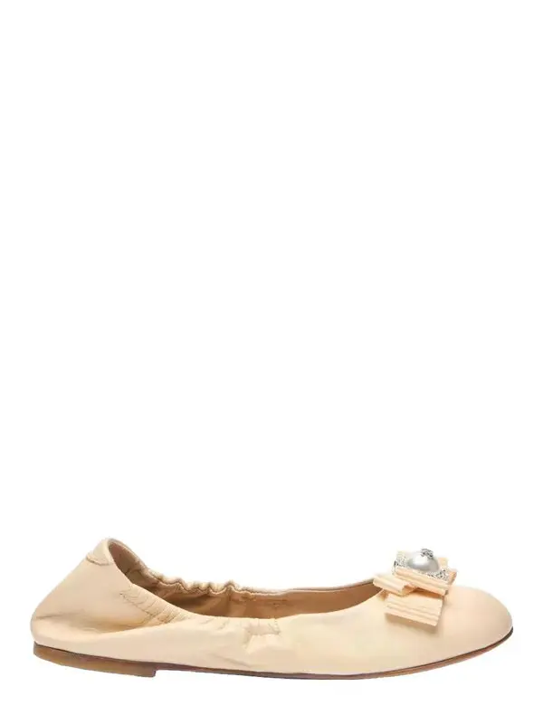 Casadei Bow-detail Ballerina Flats - Neutrals
