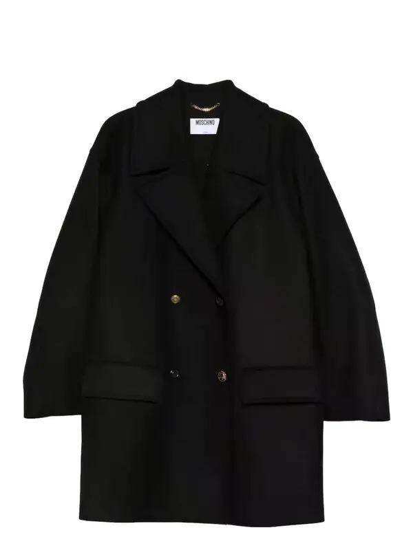 Moschino Double-breasted Coat - Black