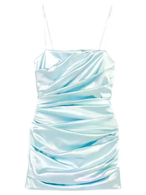 Dolce & Gabbana Gathered Strappy Mini Dress - Blue