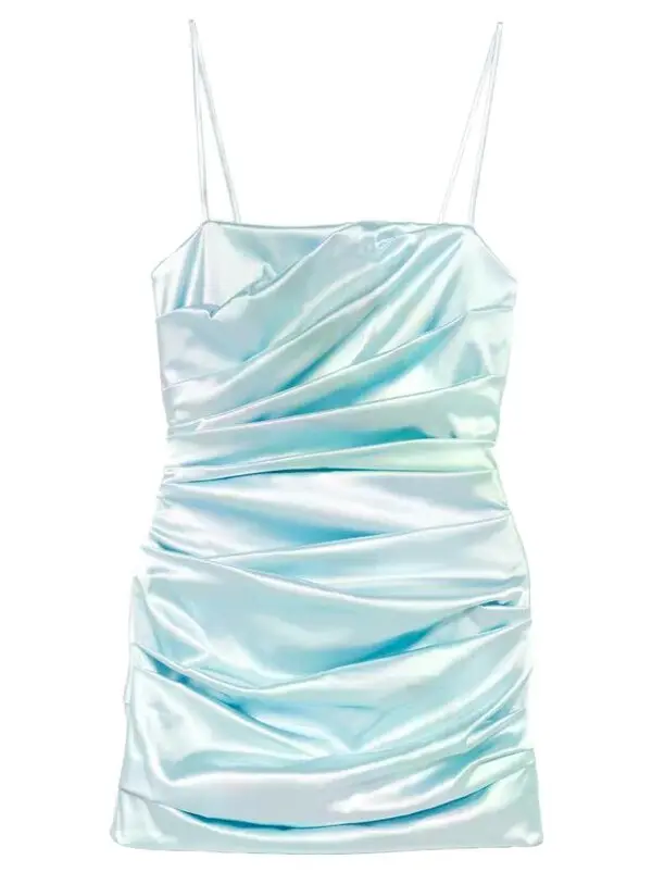 Dolce & Gabbana Gathered Strappy Mini Dress - Blue