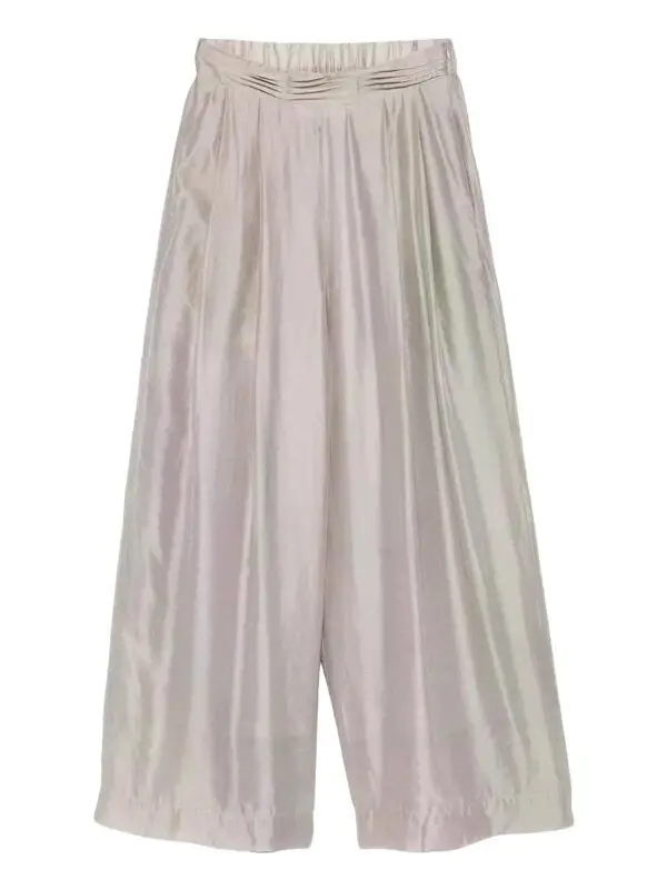 ELEH Pleated Wide Leg Trousers - Neutrals